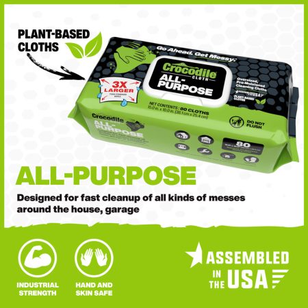 All-Purpose Cleaning Wipes 80 Count | Crocodile Cloth